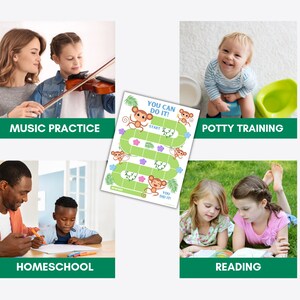 Monkey Reward Chart, Kids Printable Reward Chart, Potty Training Chart ...