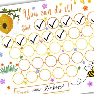Printable Bee Reward Chart, Honey Bee Behavior Chart, Reward Chart Kids ...