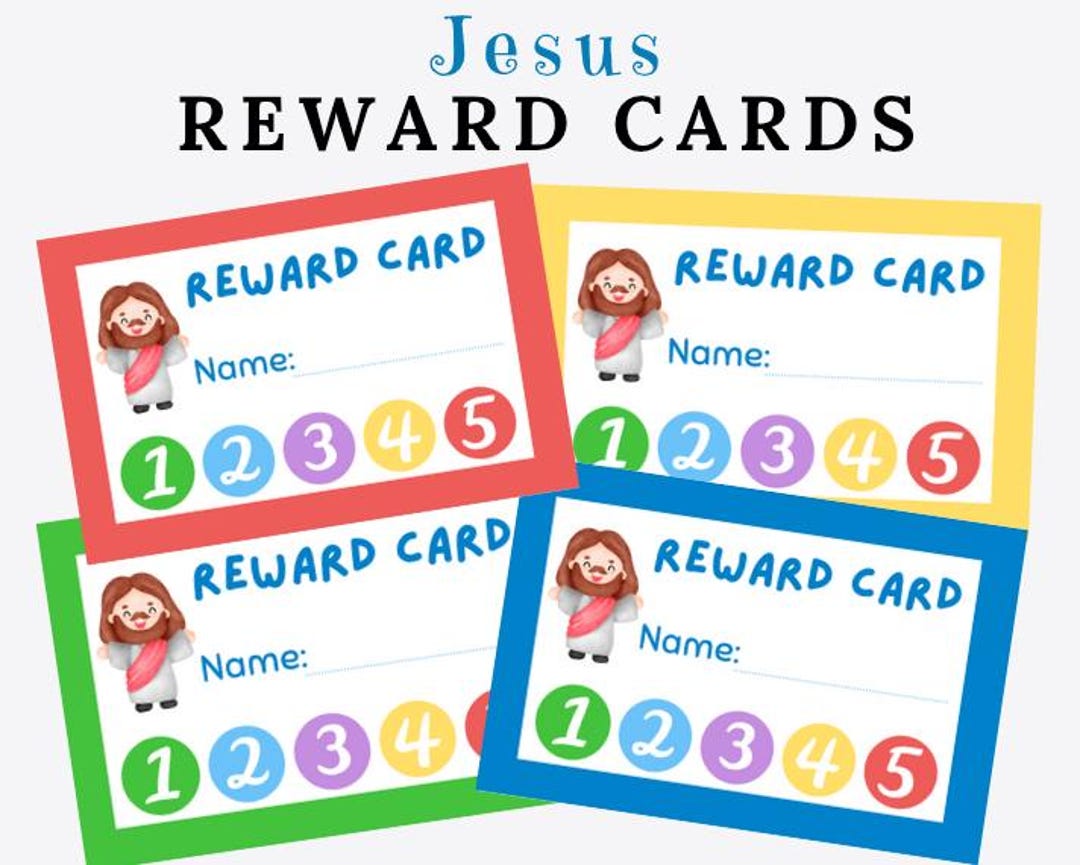 Jesus Reward Cards, Church School Rewards, Bible Study Cards, Classroom ...