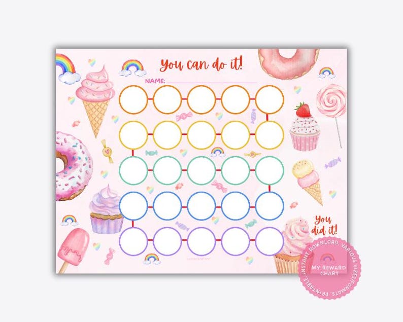 Girls Potty Training Chart Bundle, Fairy Dragon Reward Chart, Unicorn ...