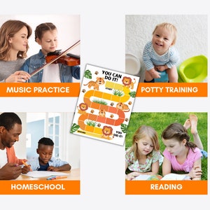 Lion Reward Chart Printable, Tiger Sticker Chart, Wild Animal Potty ...