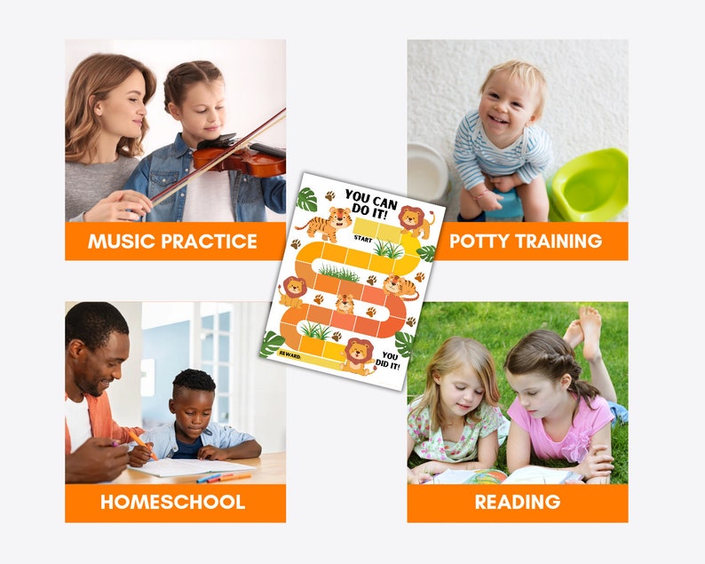 Lion & Tiger Reward Chart: Kids Behavior Tracker (PDF) - Etsy