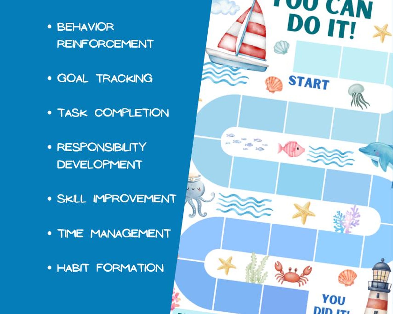 Nautical Kids Reward Chart: Printable Behavior & Chore Tracker (PDF) - Etsy