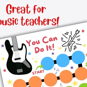 Electric Guitar Practice Reward Chart: Music Class Printable (PDF) - Etsy