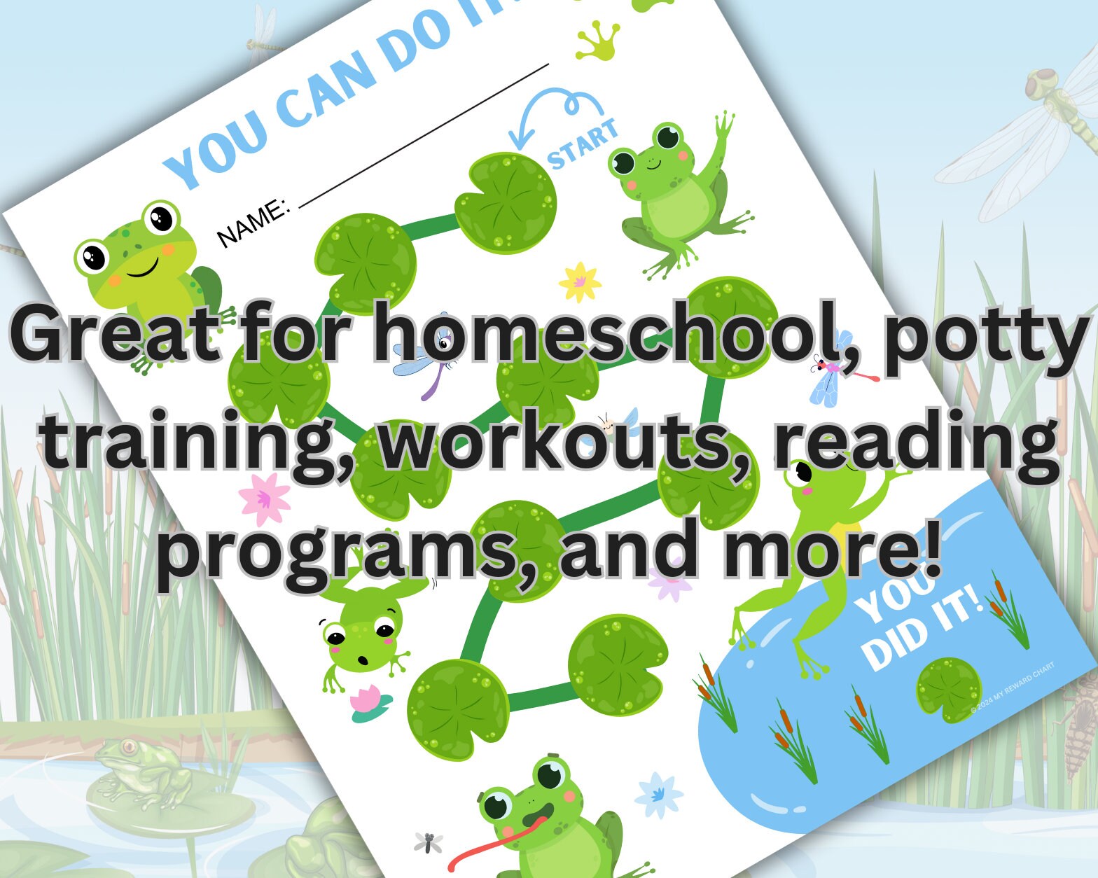 Frog Reward Chart, Printable Potty Training Chart for Toddlers ...