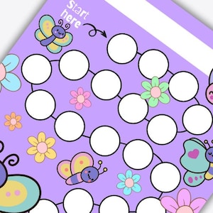 Butterfly Reward Sticker Chart, Toddler Reward Chart, Printable Potty ...