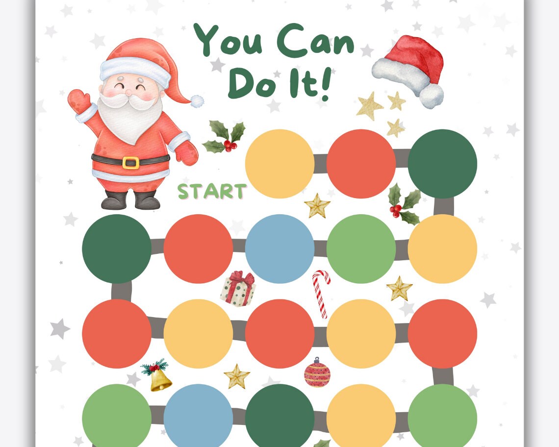 Printable Santa Reward Chart, Reward Chart for Christmas, Holiday ...