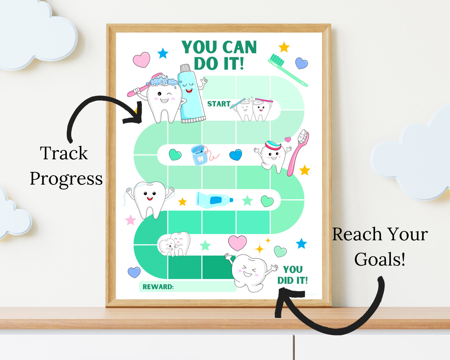 Reward Chart, Brush Your Teeth Reward Chart, Kids Reward Chart, Teeth ...