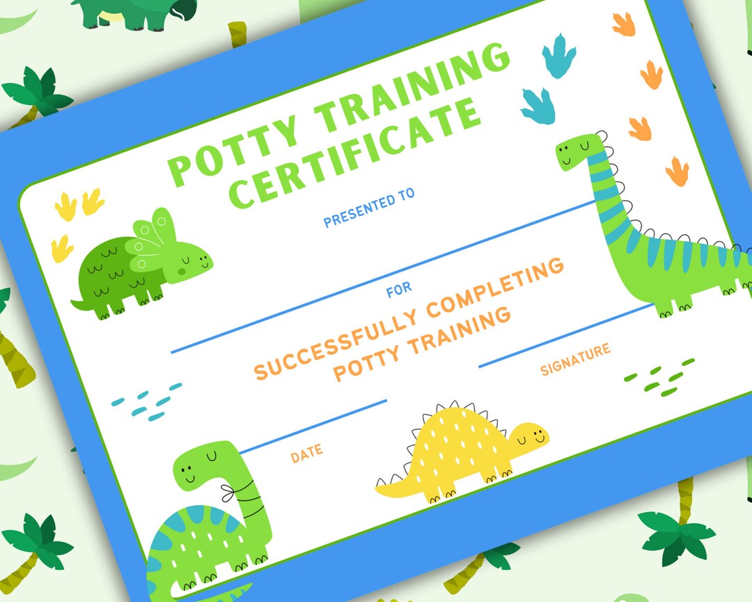 Potty Training Certificate, Toilet Training Diploma, Potty Training ...