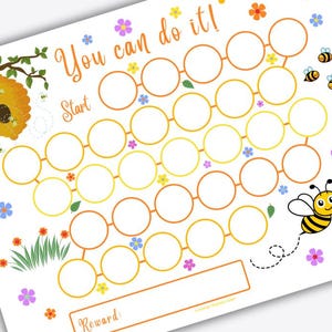 Printable Bee Reward Chart, Honey Bee Behavior Chart, Reward Chart Kids ...