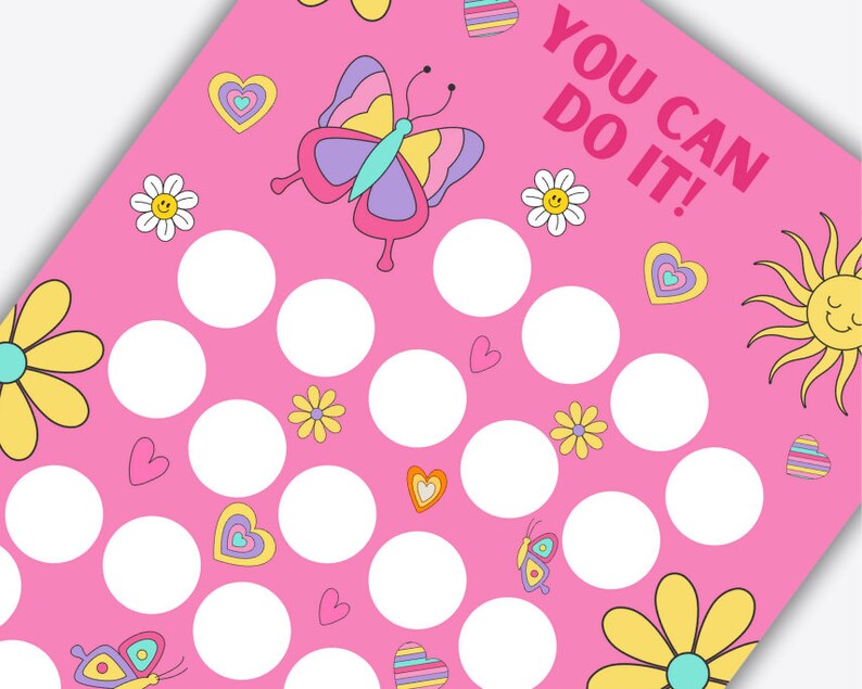 Printable Flower Reward Chart for Girls, Groovy Reward Chart, Flower ...