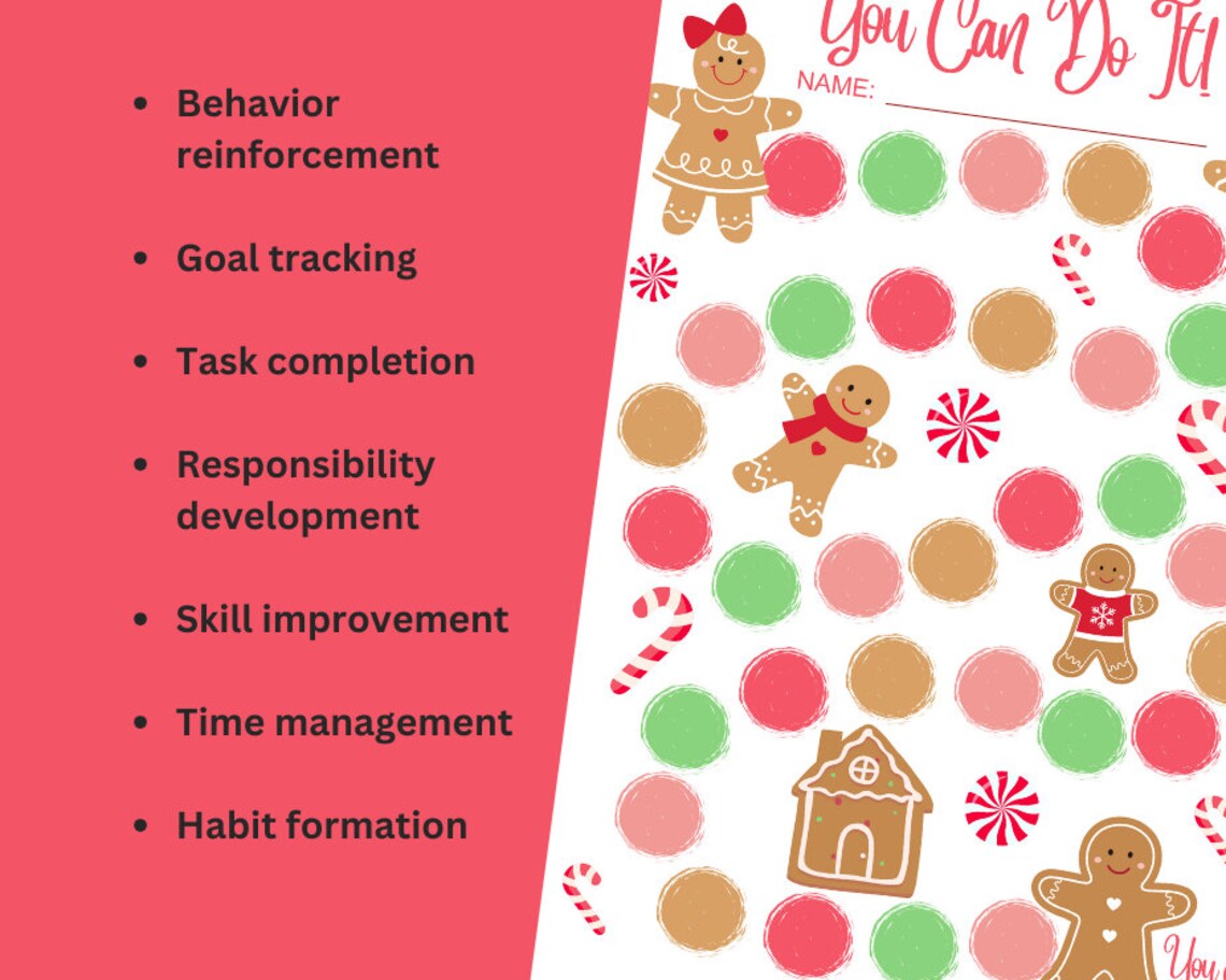 Festive Gingerbread Reward Chart: Printable Christmas Behavior Tracker ...