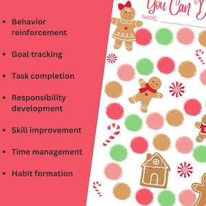 Printable Gingerbread Reward Chart, Christmas Reward Chart, Potty ...