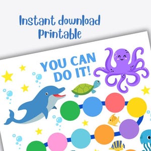 Printable Ocean Animal Reward Chart, Kids Behavior Chart, Potty ...
