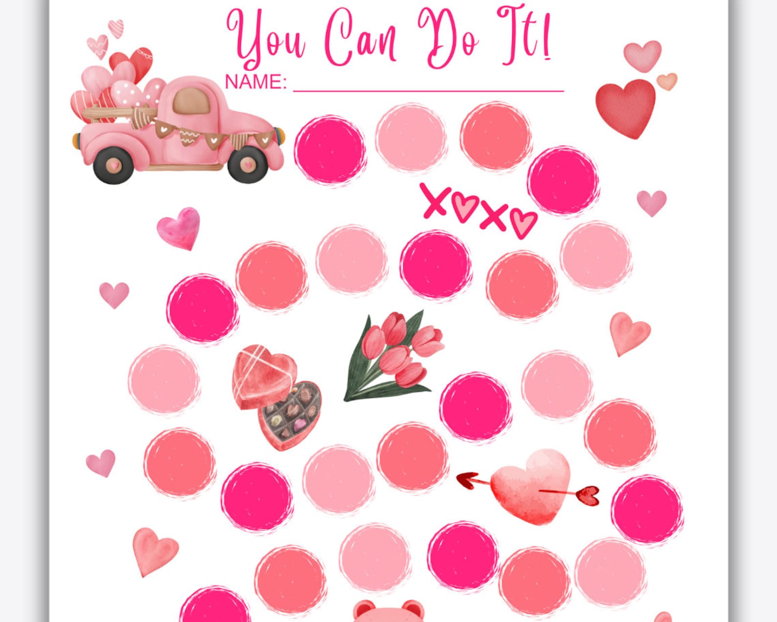 Valentine Reward Chart Printable Heart Reward Chart Reward - Etsy