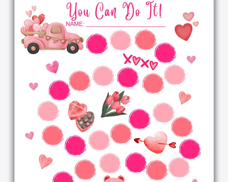 Valentine Reward Chart Printable Heart Reward Chart Reward - Etsy