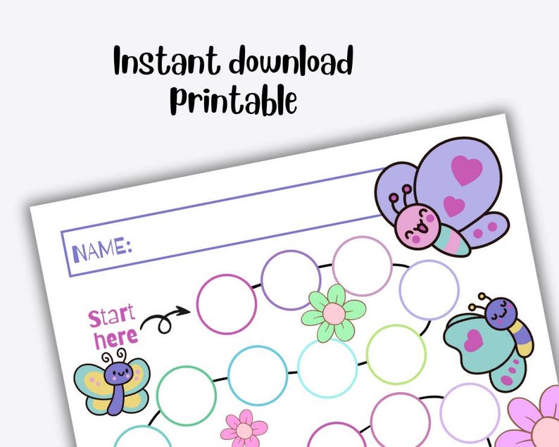 Spring Butterfly Reward Chart, Printable Sticker Chart, Spring ...