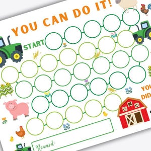 Tractor Reward Chart Printable: Farm Behavior Tracker (digital Download ...