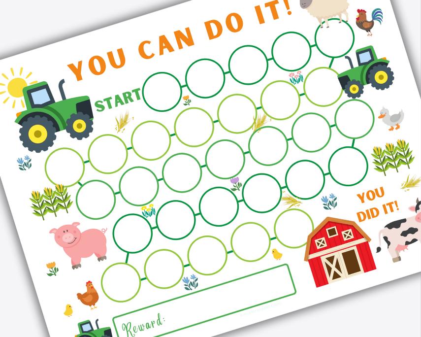 Tractor Reward Chart Printable: Farm Behavior Tracker (digital Download ...