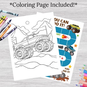 Monster Truck Reward Chart, Printable Reward Chart Kids, Potty Training ...