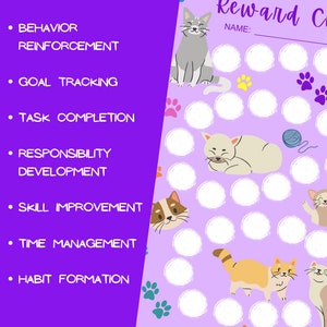 Cat Reward Chart, Printable Reward Chart, Printable Potty Chart for ...