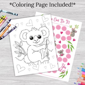 Printable Koala Reward Chart, Animal Reward Chart, Potty Training Chart ...