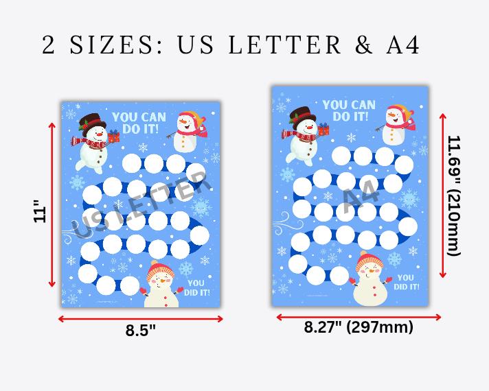 Snowman Reward Chart: Winter Printable Kids Behavior Tracker (digital ...