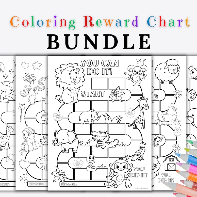 Kids Coloring Habit Chart - Etsy