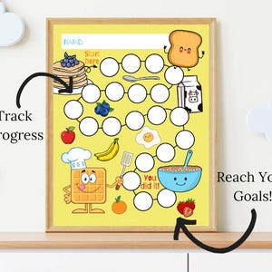 Breakfast Food Reward Chart for Kids (PDF, PNG, JPG) - Etsy
