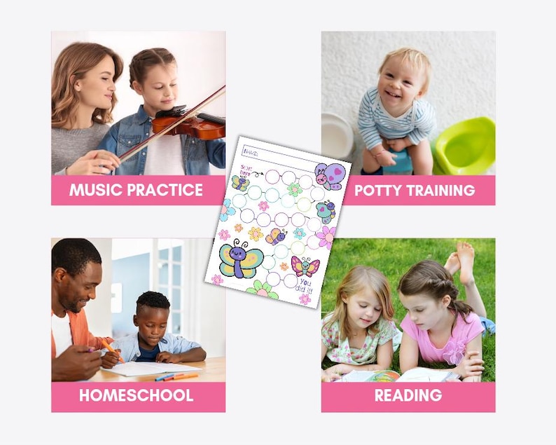 Spring Butterfly Reward Chart, Printable Sticker Chart, Spring ...