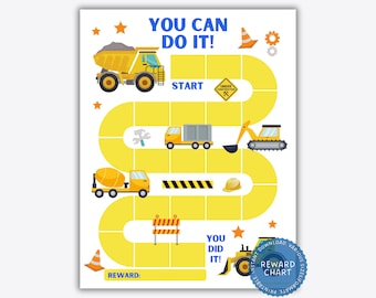 Printable Reward Chart, Digger Reward Chart, Instant Digital Download ...