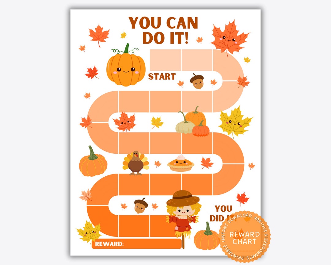 Fall Reward Chart, Kids Sticker Chart, Autumn Classroom, Toddler Chore ...