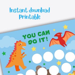 Dinosaur Reward Chart, Printable Potty Training Chart, Kids Behavior ...