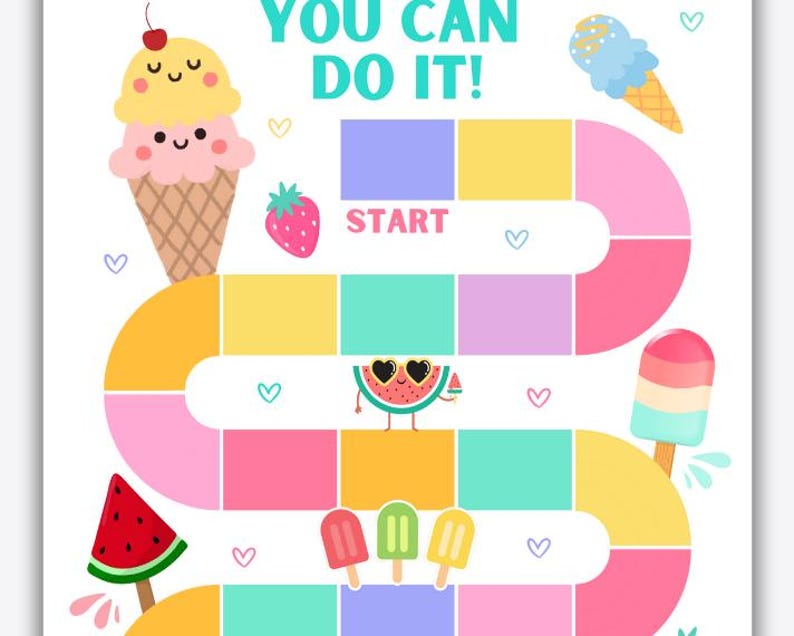 Ice Cream Reward Chart Printable, Kids Behavior Sticker Chart, Habit ...