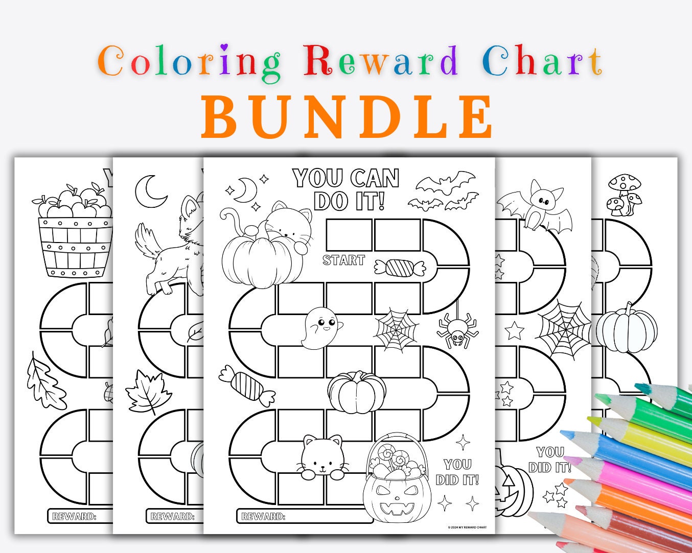 Printable Halloween Reward Chart Coloring Pages, Kids Fall Reward Chart ...