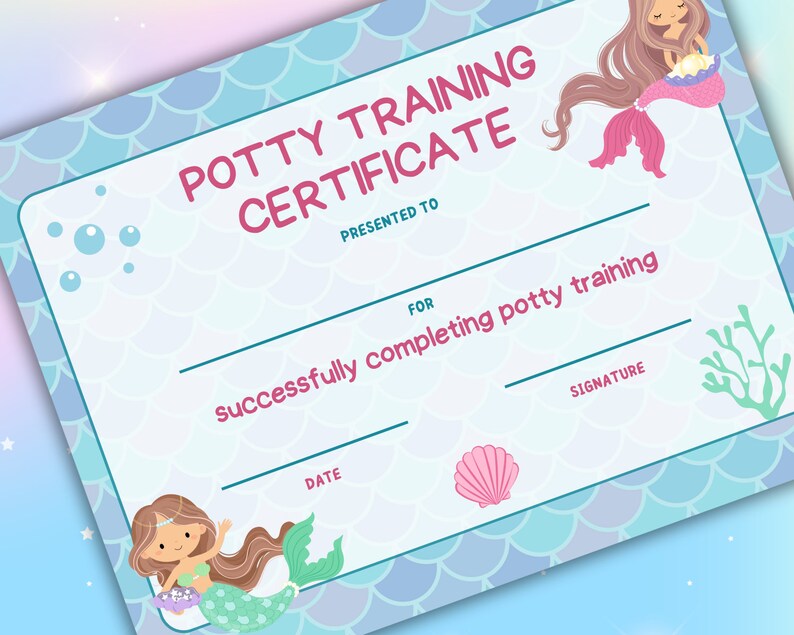 Potty Training Certificate, Toilet Training Diploma, Potty Training ...