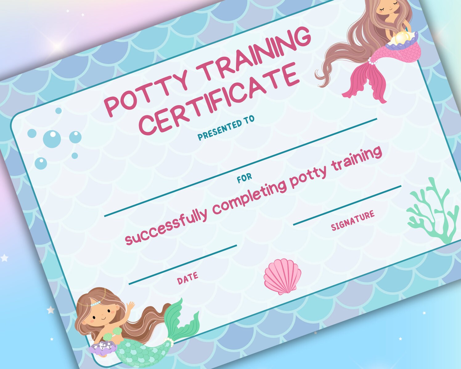 Potty Training Certificate, Toilet Training Diploma, Potty Training ...