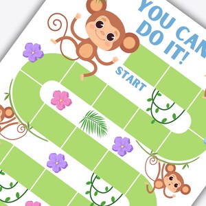 Monkey Reward Chart, Kids Printable Reward Chart, Potty Training Chart ...