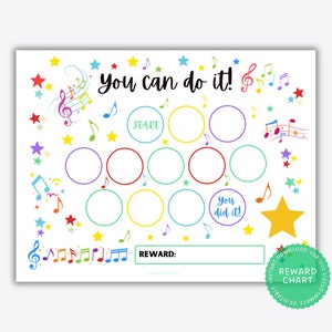 Kids Music Practice Reward Chart: Printable Tracker (PDF, JPG, PNG) - Etsy