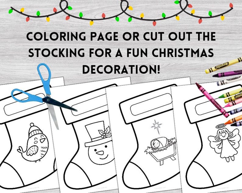 Printable Christmas Stocking, Printable Christmas Craft for Kids ...
