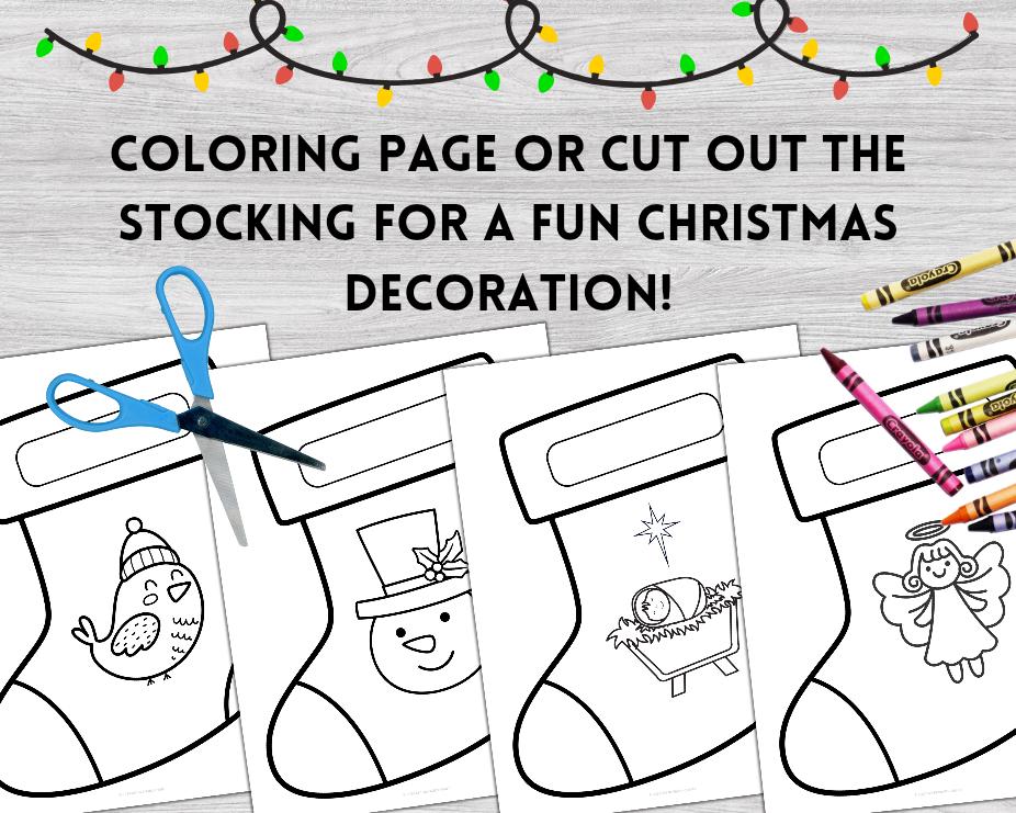 Printable Christmas Stocking, Printable Christmas Craft for Kids ...