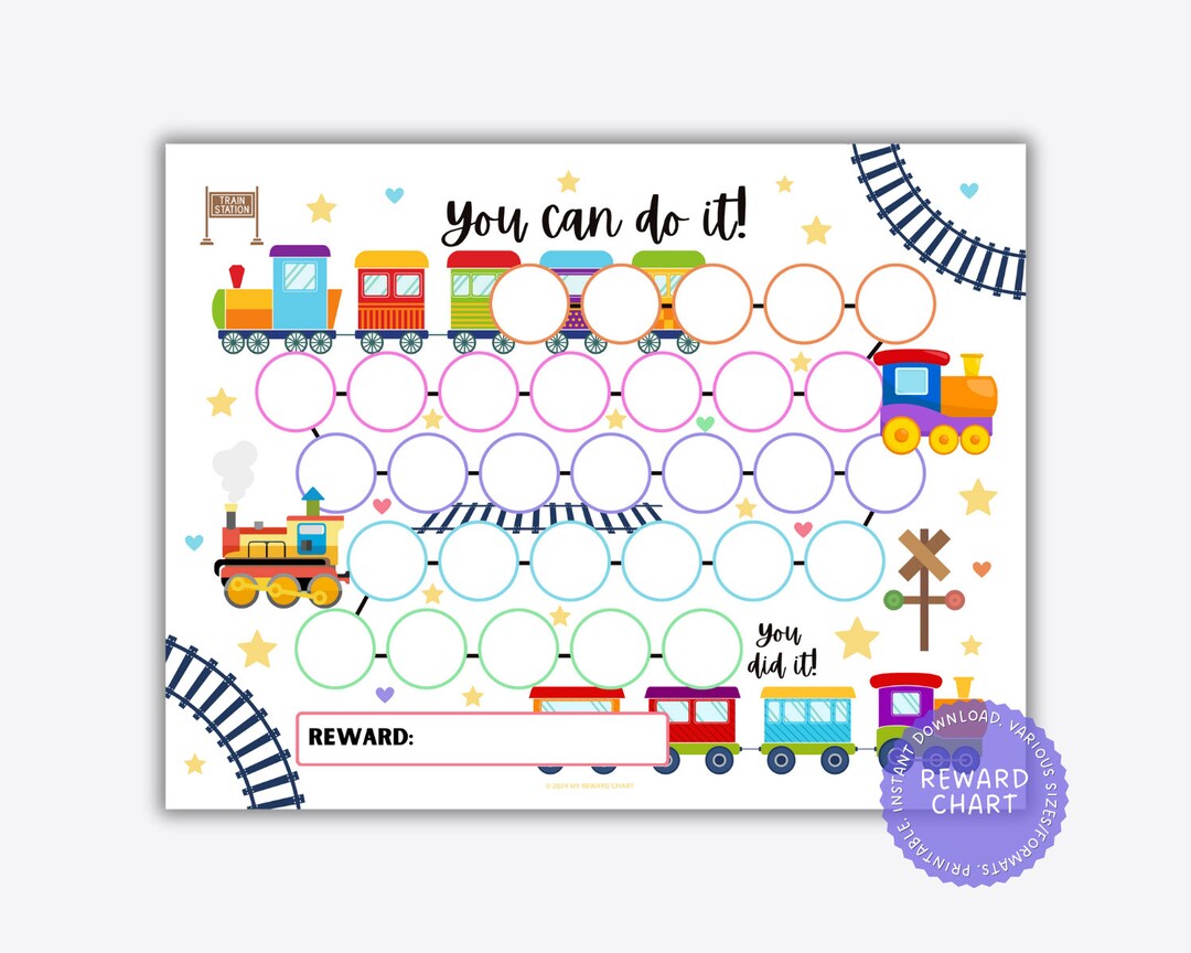 Train Reward Chart, Train Sticker Chart, Reward Chart Kids, Behavior ...