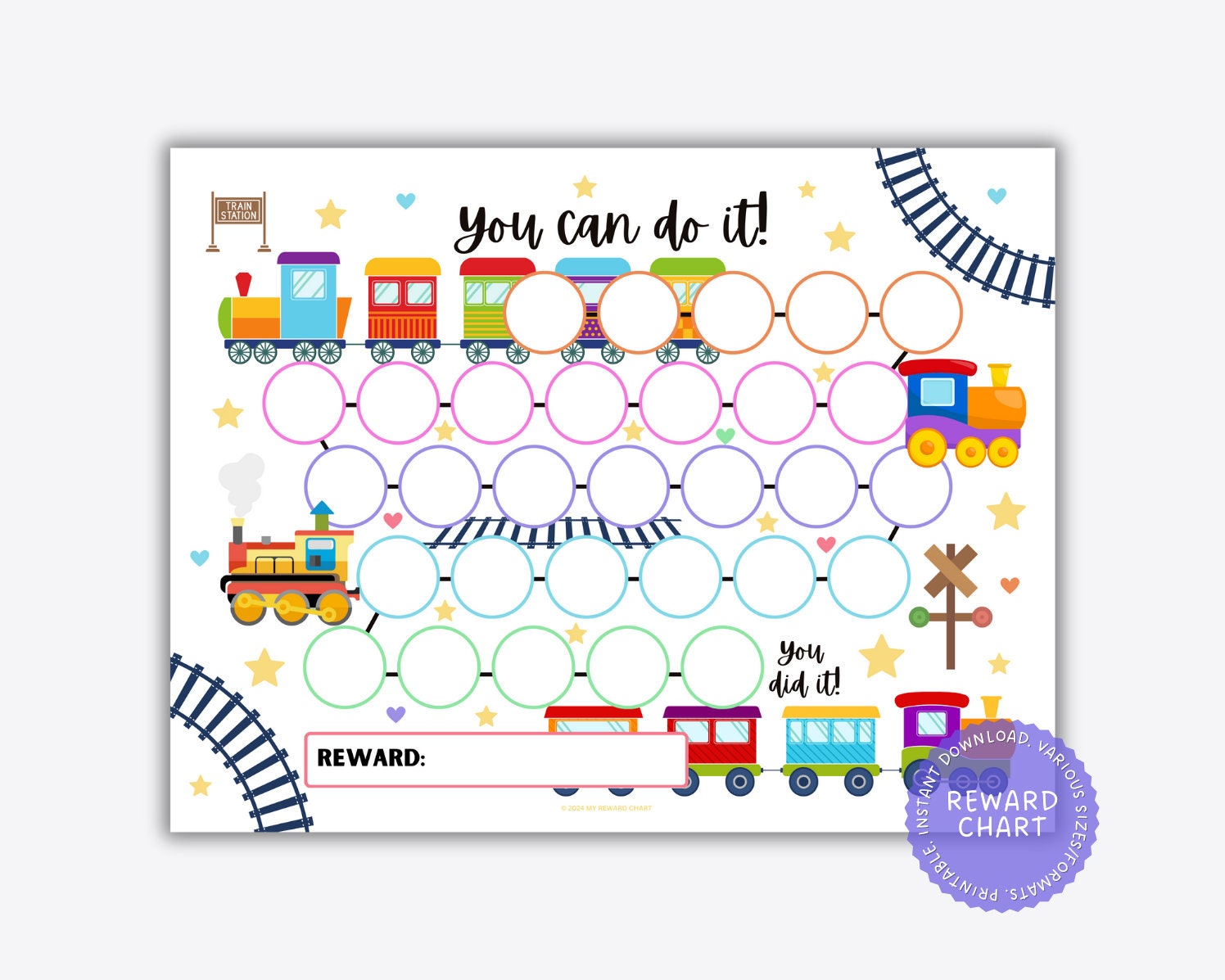 Train Reward Chart, Train Sticker Chart, Reward Chart Kids, Behavior ...