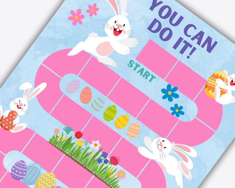 Easter Bunny Reward Chart: Kids Goal & Habit Tracker (PDF) - Etsy
