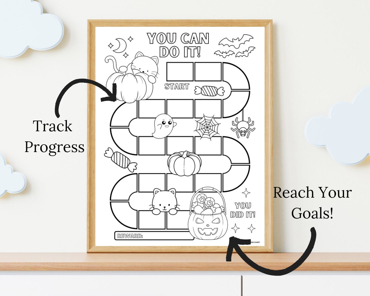 Printable Halloween Reward Chart Coloring Pages, Kids Fall Reward Chart ...