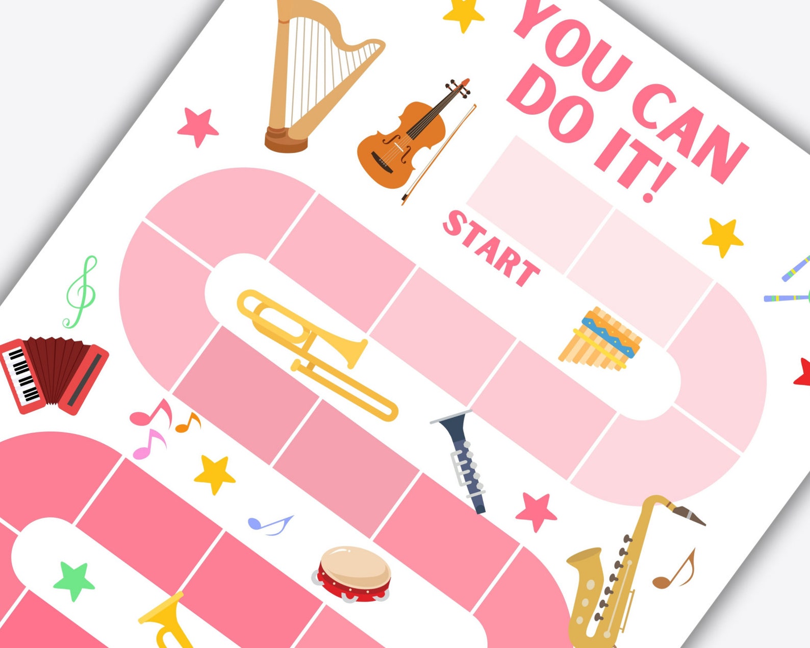 Printable Music Practice Chart, Kids Reward Chart, Instrument Reward ...