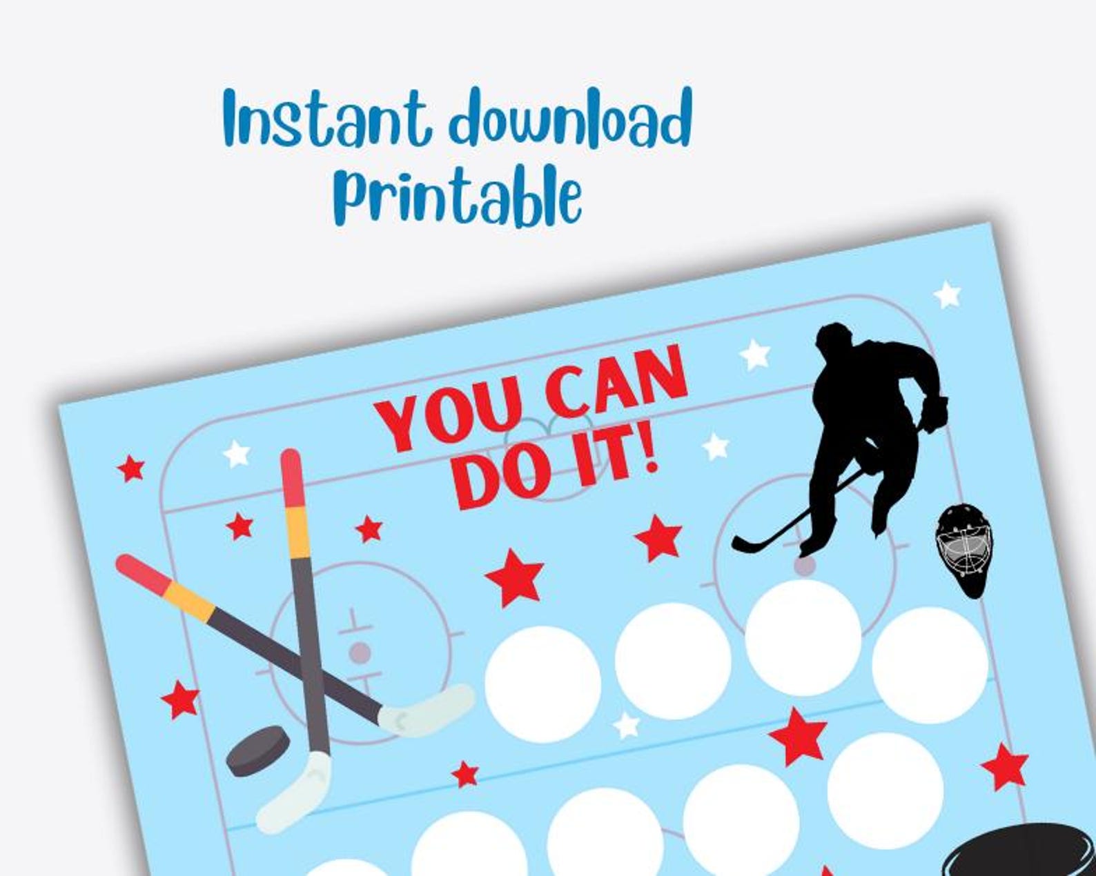 Hockey Reward Chart: Kids Goal Setting, Behavior Tracker (digital ...