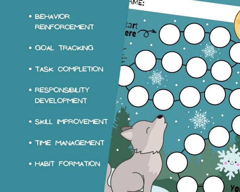 Wolf Reward Chart: Kids' Behavior Tracker (printable PDF) - Etsy