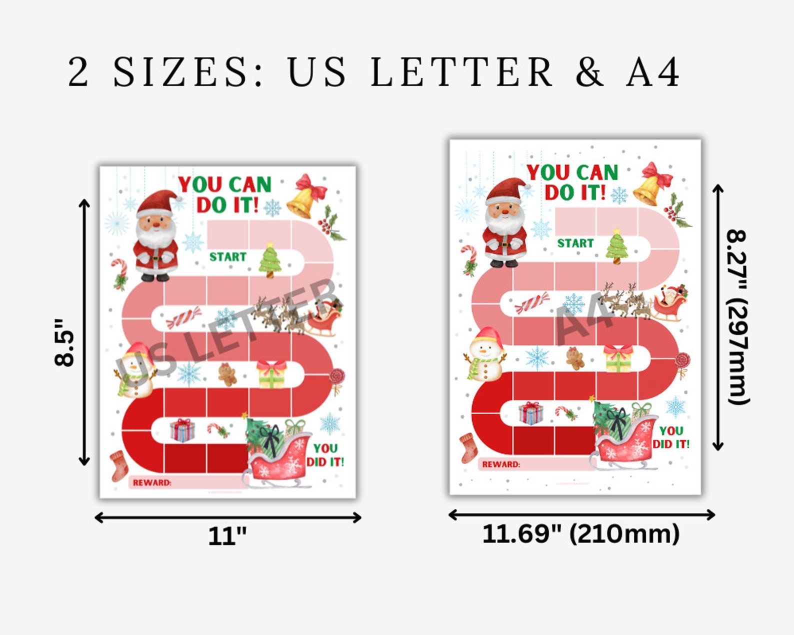 Christmas Santa Reward Chart: Kids Potty Training (printable PDF) - Etsy