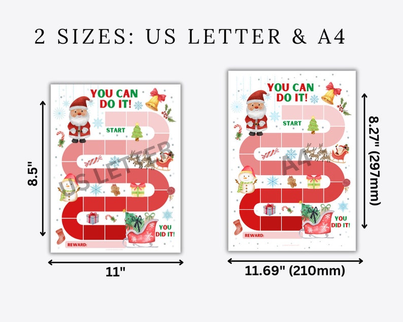 Christmas Santa Reward Chart: Kids Potty Training (printable PDF) - Etsy